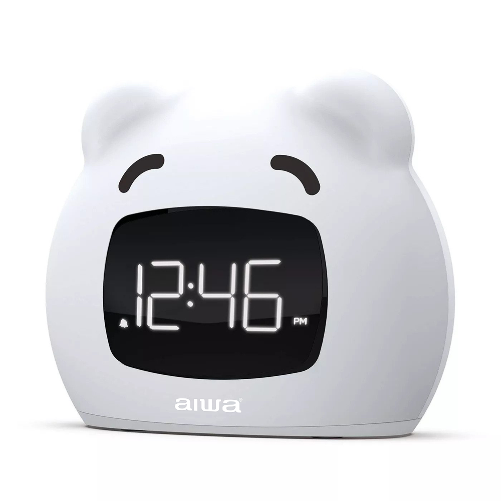 AIWA Digital Alarm Clock White Bear – Aiwa.com.au